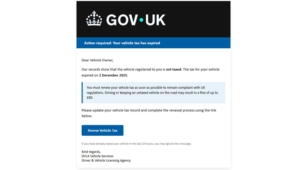 DVLA Scam Emails | Bampton Beam
